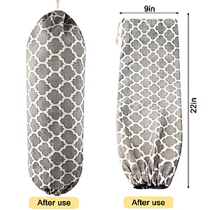 Plastic Bag Holder Wall Mount,Washable Plastic Bag Organizer for Grocery Bag,Trash Bag,Shopping Bags(1PC,GREY)