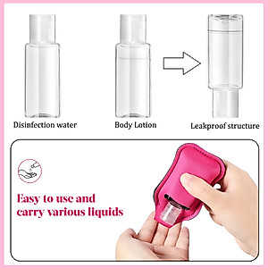 40 Pieces Travel Bottle Keychain Holders Includes 10 Lipstick Holder 10 Keychain Wristlet Lanyards 10 Lipstick Holder Keychain 10 Plastic Empty Bottles for Women Travelling, Large Size