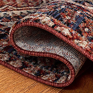 SAFAVIEH Herat Collection Area Rug - 8' x 10', Rust & Creme, Traditional Distressed Design, Non-Shedding & Easy Care, Ideal for High Traffic Areas in Living Room, Bedroom (HRT315A)