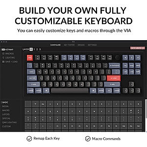 Keychron Q3 Wired Custom Mechanical Keyboard Knob Version, TKL QMK/VIA Programmable Macro with Hot-swappable Gateron G Pro Brown Switch Double Gasket Compatible with Mac Windows Linux (Black)