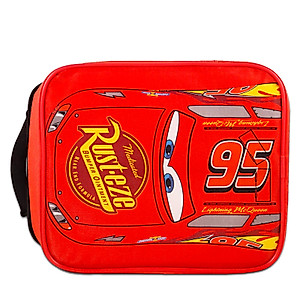 Disney Cars Lunch Box for Boys, Kids - Bundle with Premium Insulated Lightning McQueen Lunch Bag Plus Tattoos, Beach Kids Water Bottle, More | Disney Cars School Supplies
