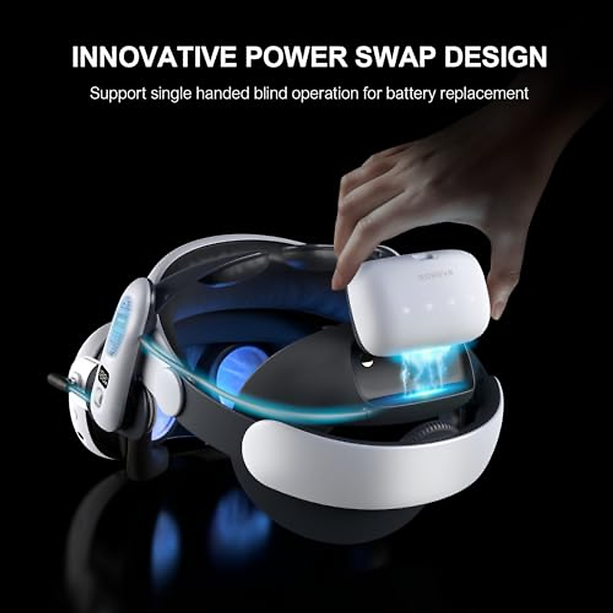 BOBOVR S3 Pro Battery Strap Accessories,Head Air Cooling System and 10000mah Hot-swappable Battery Pack,Compatible with Meta Quest 3/Quest 3S