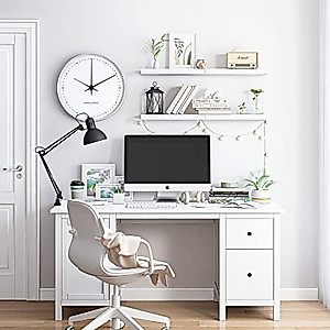 Fixwal Floating Shelf, Set of 4 White Shelves with Invisible Brackets, Decorative Wall Shelves for Bathroom Living Room Bedroom Kitchen Study(15 x5.9 x1.2in)