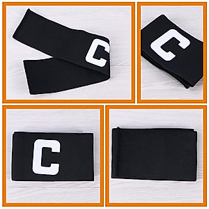 Cabilock 3pcs Soccer Captain Armband Football Captain Bands Team Leader Armband Elastic Basketball Player Arm Bands for Youth Adults Black