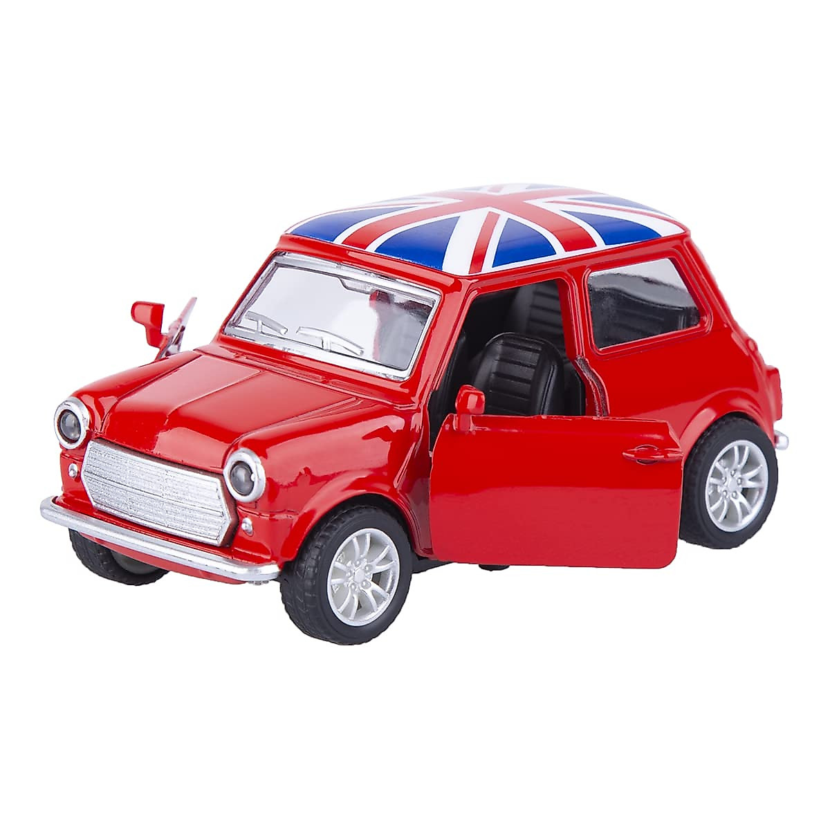 Die Cast Alloy Toy Car, 1:36 Pullback Toy Vehicle with Opening Doors, Vintage Classic Car Toys for Kids and Adults (Red)