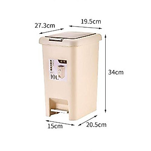 Adaap Step-On Lid Trash Can for Home Kitchen and Bathroom Garbage Trash Can Brushed Rectangular Garbage Bin 10 Gallon,Coffee(A100659vdf)