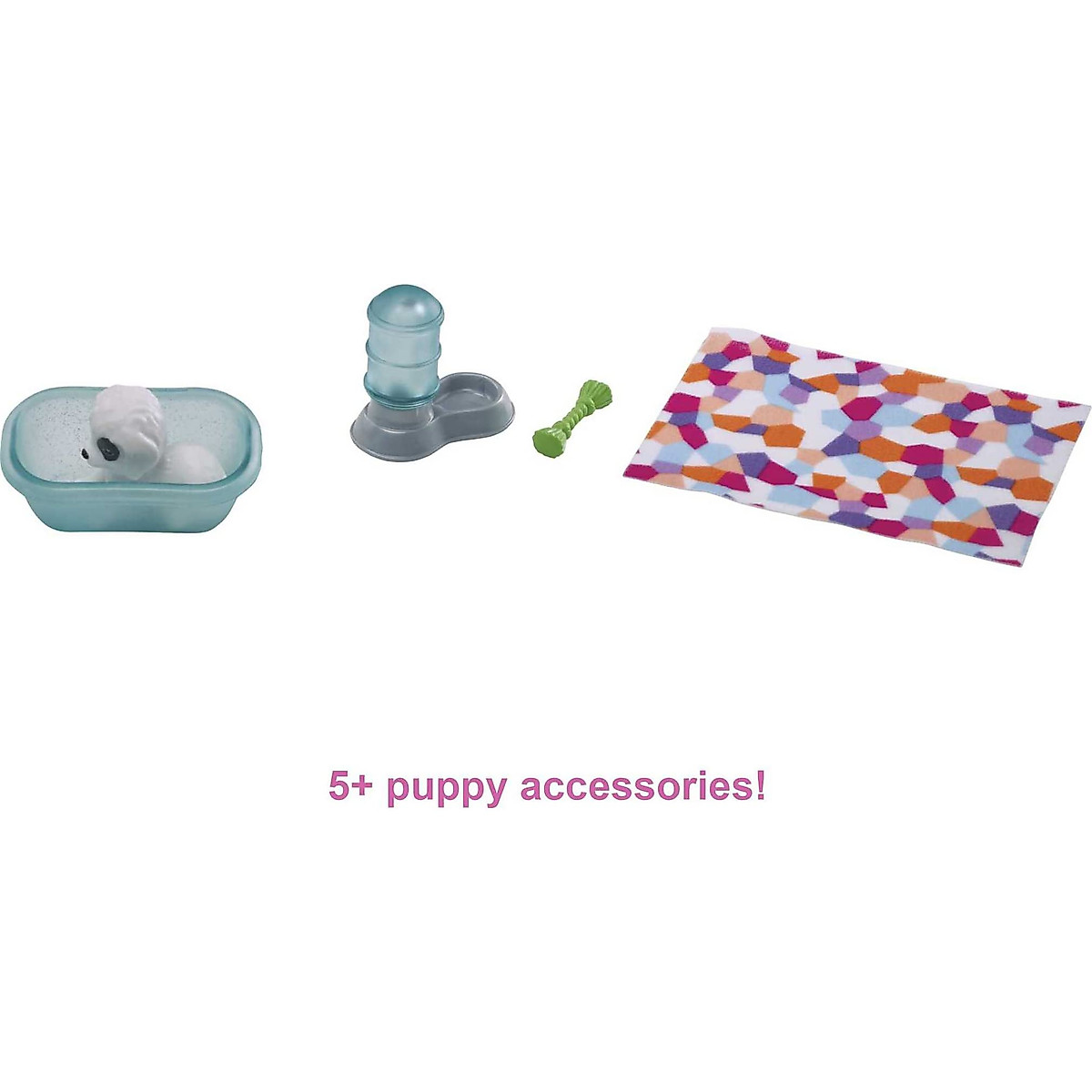 Barbie Mini Playset with 2 Pet Puppies, Doghouse and Pet Accessories, Gift for 3 to 7 Year Olds