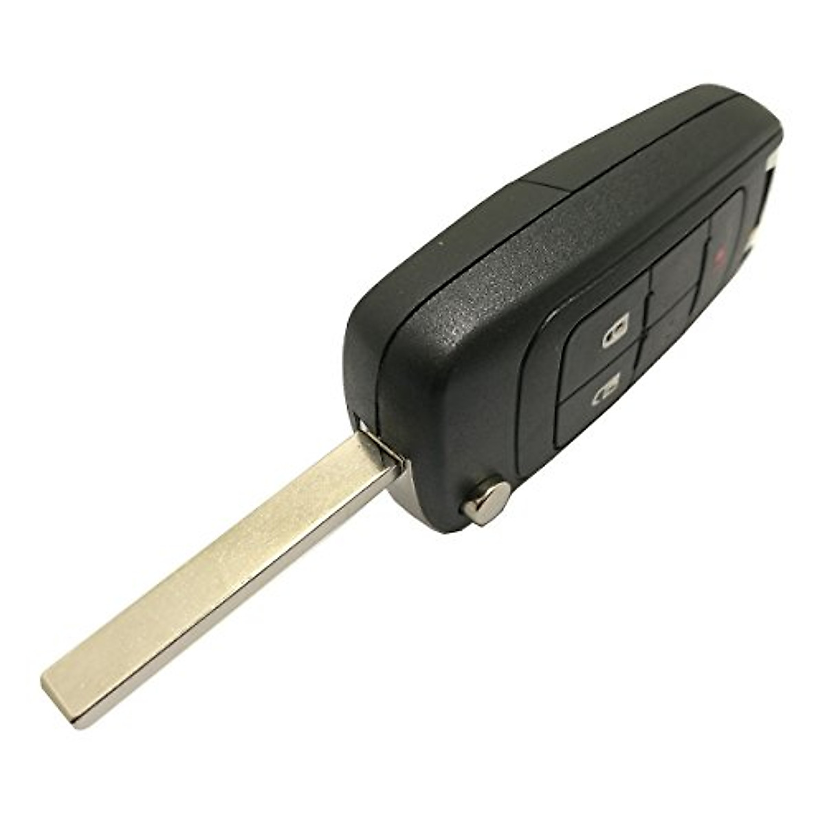 Key Fob Case Shell Fit for Chevrolet Chevy Equinox Sonic GMC Terrain 3 Buttons Replacement Flip Folding Smart Car Key Fob Cover with Uncut Blade Blank (3 Buttons Flip Key Shell)