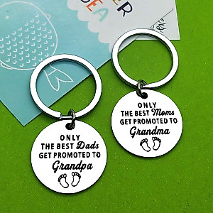 New Grandparents Gift Keychain Grandchild Announcement Gift for Grandma Grandpa to Be Keyring Jewelry New Grandpa and Grandma Gift promoted to grandparents keychain Baby Announcement Gift