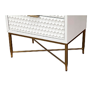 White Pearl Nightstand, 24 x 26 x 16