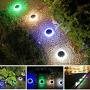 LILONZON Waterproof Solar Garden Deck Light Waterproof Solar Disk LED Yard Lights Outdoor Garden Landscape Ground Lighting for Yard Lawn Patio Pathway Walkway (Warm White, 1)