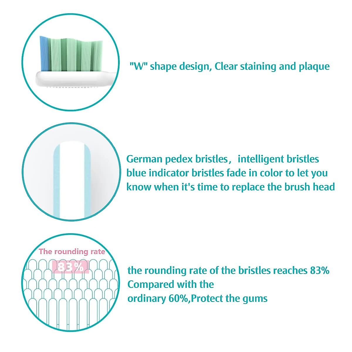 VMICRO Sonic Electric Toothbrush for Adults - Rechargeable Whitening Toothbrush with 4 Brush Heads,5 Modes, Smart Timer (White)