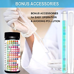 16 in 1 Drinking Water Test Kit - Hofun Professional Hardness Testing Kits, Tap and Well Water Test Strips with Hardness, PH, Mercury, Lead, Iron, Copper, Chlorine, Chromium/Cr, Cyanuric Acid