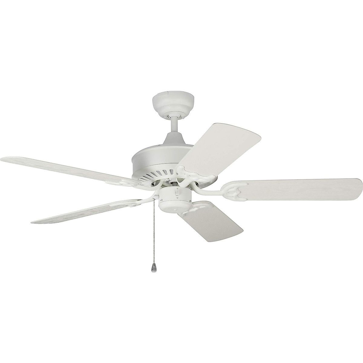 Monte Carlo 5HVO44RZW Haven Outdoor Ceiling Fan with Pull Chain, 44 inch, White - no Light, 5 MDF Blades