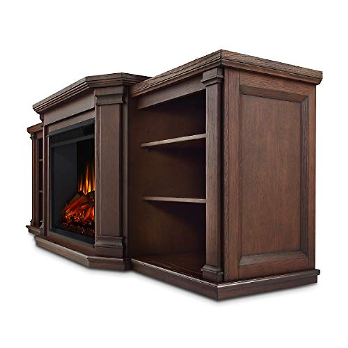 Valmont Media Electric Fireplace in Chestnut Oak by Real Flame