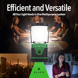 Blazin Ultra Bright Camping Lantern - Waterproof, Portable & Lightweight, 750 Lumens Battery Operated Camping Light - Ideal for Camping, Hurricane, Power Outages & Emergencies