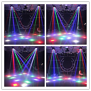 Spider Moving Head Light 8x10W LEDs Beam DJ Lights RGBW Sound Activated and DMX-512 Control for Party Pub Disco Show Wedding Event Stage Lighting (2Pack)