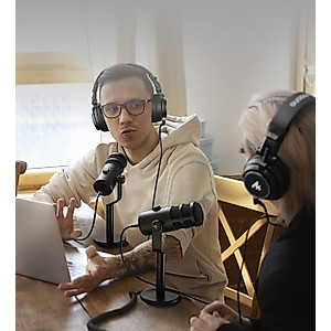 MAONO USB Dynamic Microphone, Podcast Recording Microphone with Gain Knob, Plug & Play, Metal Structure, Voice-Isolating Technology, Cardioid Studio PC Mic for Streaming, Vocal, Home Studio-PD100U