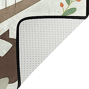 ALAZA Bunny Rabbit Animal Fox Non Slip Area Rug 5' x 7' for Living Dinning Room Bedroom Kitchen Hallway Office Modern Home Decorative