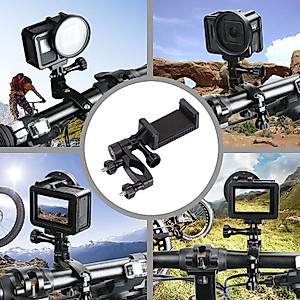Bike Camera Holder, 360 Degree Rotation Motorcycle Camera Bracket Corrosion Resistance Slip Resistance Pad for Sports Camera