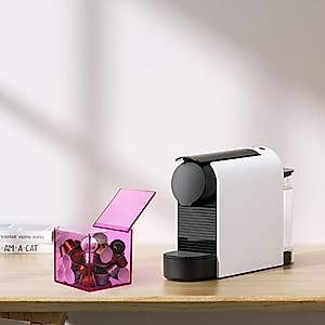 PDE-QUNLIAN Coffee Capsule Storage Box Coffee Pod Holder Organizers Accessories Anti Dust Durable Clear Handmade Acrylic Box for House and Office Use,Mother's Day 5x5 (Rose)