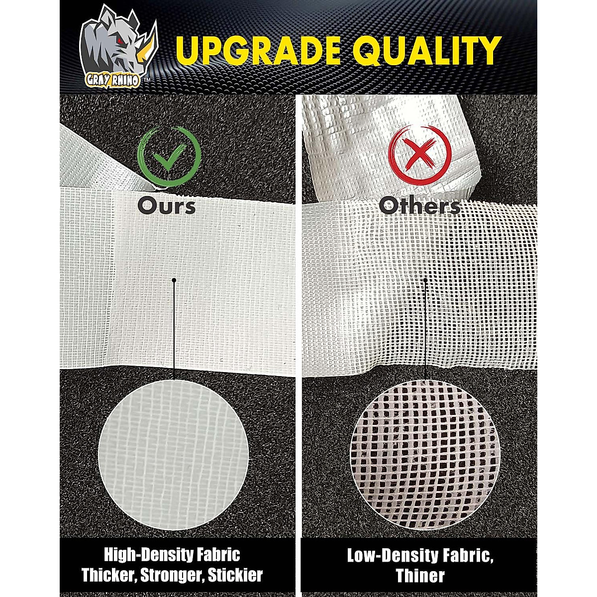 GRAY RHINO Duct Tape Heavy Duty Waterproof 1.88in 105ft/35yd Tearable with No Residue Strong Adhesive Duct Tape for Packaging Tape Indoor&Outdoor Repair Blackout Tape (1, Silver)