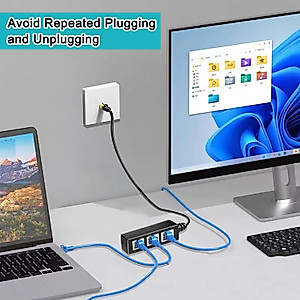 vienon RJ45 Network Splitter Adapter Cable, RJ45 1 Male to 3 Female Socket Port LAN Ethernet Network Splitter Y Adapter Cable Suitable for Super Category 5 Ethernet, Category 6 Ethernet and More