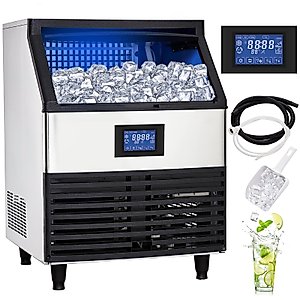Towallmark Commercial Ice Maker 440lbs/24H, Stainless Steel Under Counter ice Machine with 40L Ice Storage Capacity, 8 * 20 Ice Cube Freestanding Ice Maker