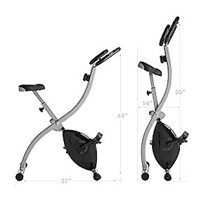 Node Fitness Indoor Cycling Bike - Folding, Upright Stationary Exercise Cycle with Magnetic Resistance