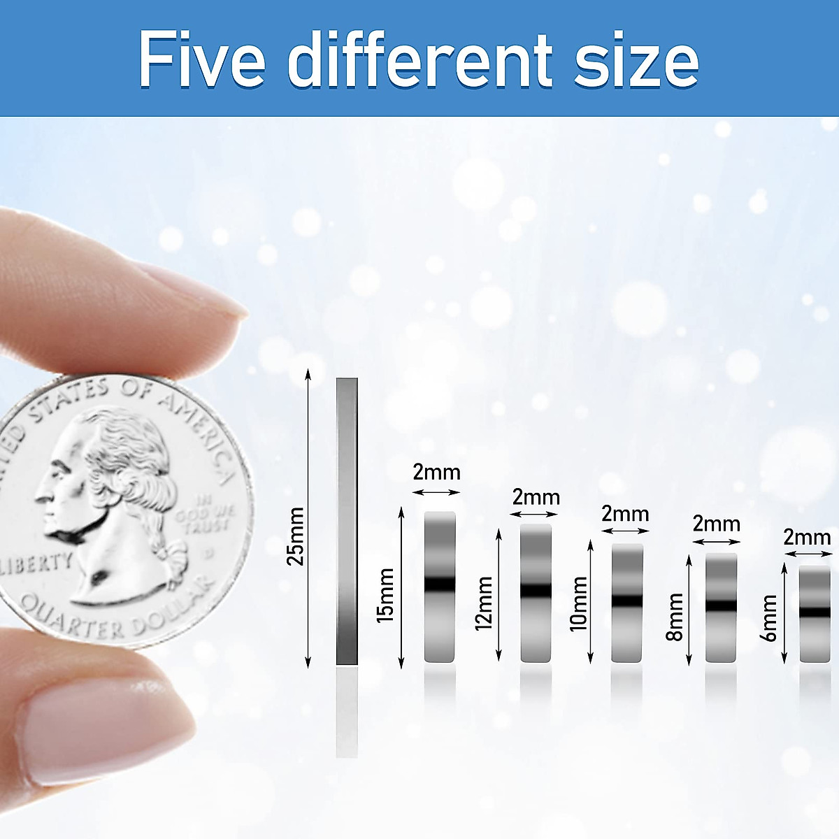 60Pcs Small Magnets,5 Different Size Round Magnets,Neodymium Magnets,Mini Strong Magnet,Rare Earth Magnets for Crafts,Multi-Use Circle Round Magnets for Refrigerator Office Whiteboard School