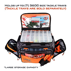 KastKing Fishing Gear & Tackle Bags - Saltwater Resistant Fishing Bags - Fishing Tackle Storage Bags,Medium-Hoss(Without Trays,15x11x10.25 Inches),Orange