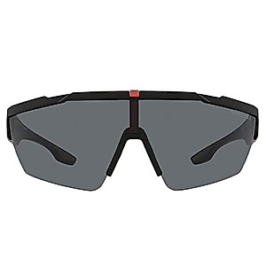 Prada PS 03XS Black Rubber/Grey Polarized One Size