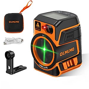 Olmlmo 2 in 1 Laser Level Self Leveling/Laser Tape Measure, 265ft/85m Laser Distance Meter-65ft/20m Laser Level Line, IP54, 360° Magnetic Base, Pulse Mode,Support Area, Volume, Pythagorean Measurement