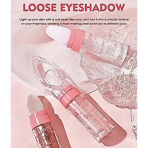 Pexihoap 3 Colors Body Glitter Set, Shimmer Face and Body Highlighter Powder with Sponge Head, High Gloss Fairy Glitter Sparkle Powder, Highlight Makeup for Hair Face Body Cosmetics