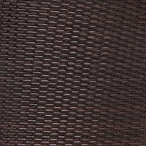 Flash Furniture Indoor/Outdoor Dining Chairs with Arms Wicker Wrapped Steel Frames, 4 Pack, Espresso