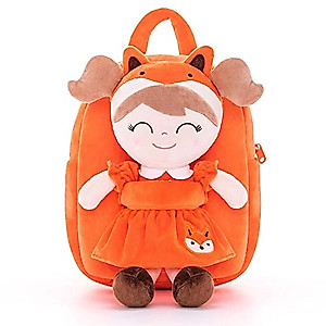 Gloveleya Kids Backpack Toddler Backpack Soft Plush Fox Girl Doll Backpacks 9"…
