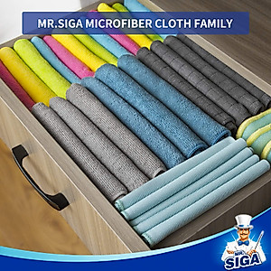 MR.SIGA Microfiber Cleaning Cloth,Pack of 12,Size:12.6" x 12.6"
