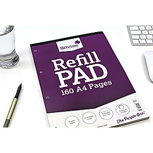 Silvine A4 Refill Pad - 2/10/20 mm Graph (160 Pages) Single,White