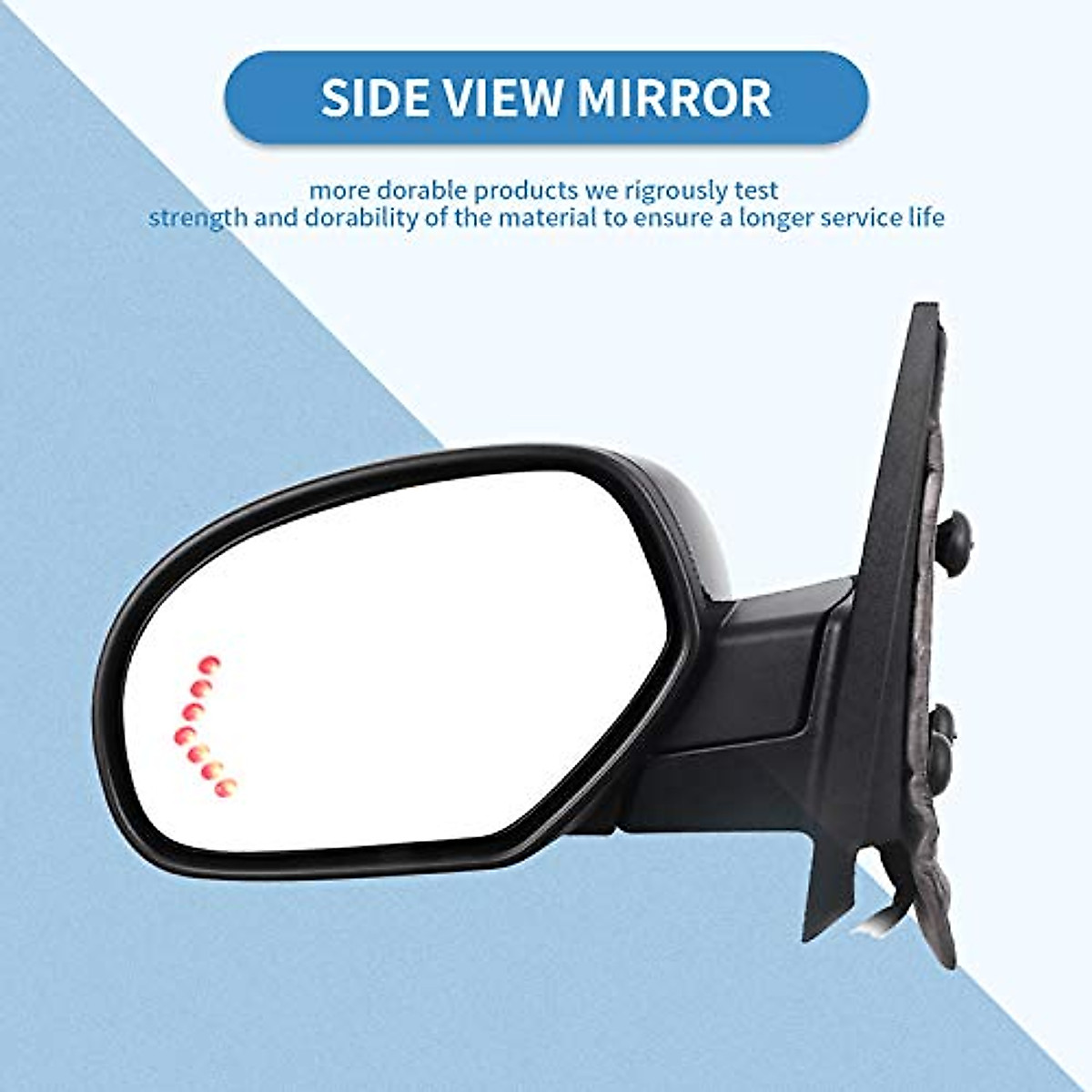 ECCPP Driver Side View Mirror Fit For Chevy For GMC Automotive for 2007-2013 For Chevy For GMC with Amber Arrow Turn Signal Power Controlling Heated Features
