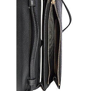 Gucci Women's Leather Micro GG Guccissima Mini Crossbody Wallet Bag Purse (Black)