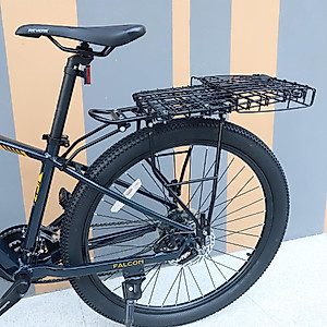 MAKELEN Folding Rear Bicycle Basket Steel Oversized Black