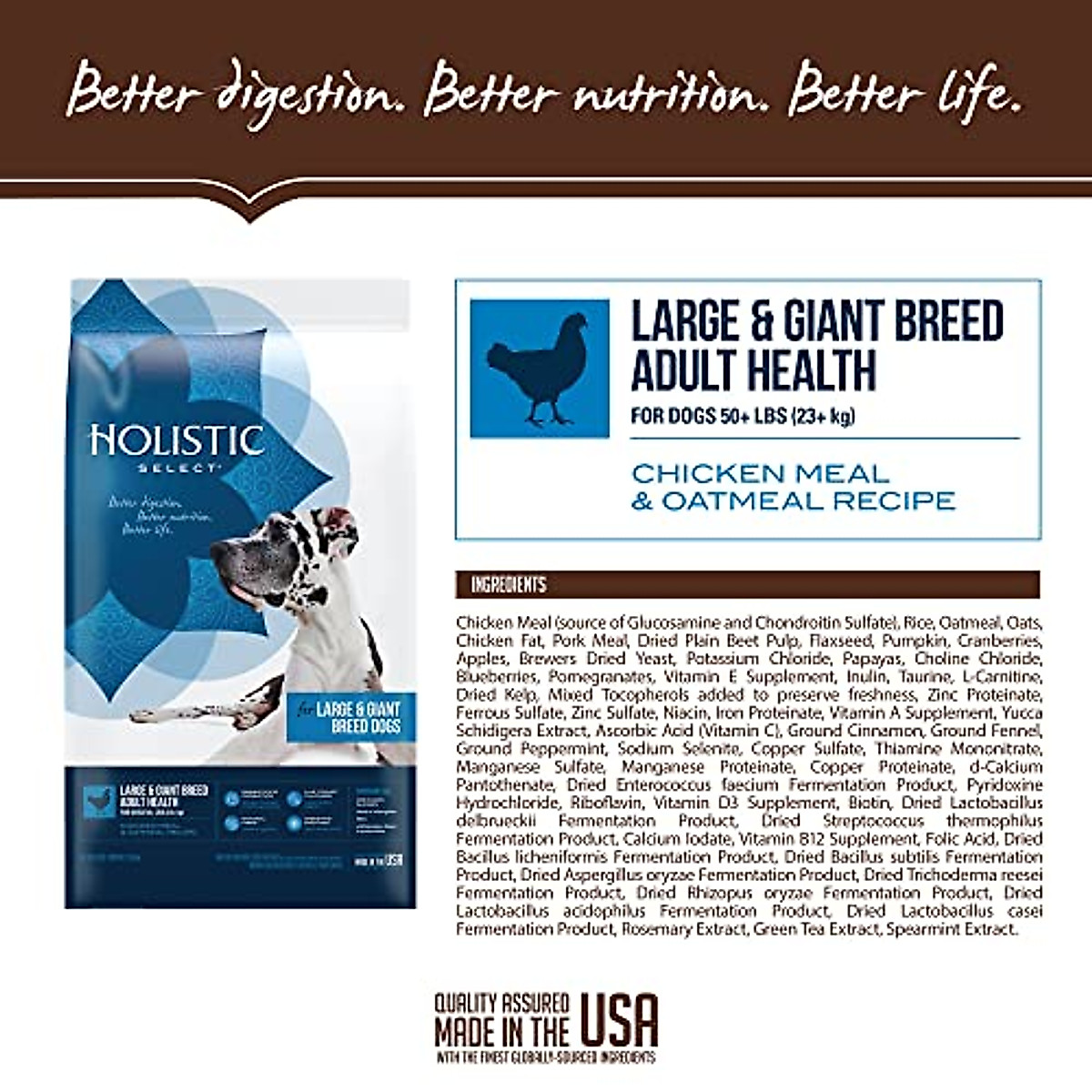 Holistic Select Natural Dry Dog Food, Large & Giant Breed Adult Recipe, 30-Pound Bag