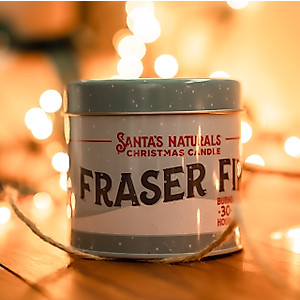 Santa's Naturals Fraser Fir Christmas Candle Gift Set | Authentic Pine Fragrance | Stocking Stuffers | Each Candle Burns 14+ Hours | Made in USA | Soy and Beeswax Blend with Essential Oils