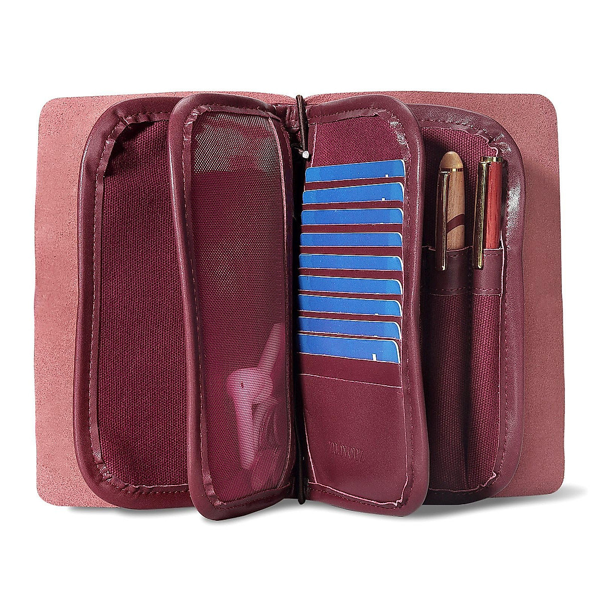 ZUOYOUZ Wallet Women Genuine Leather RFID Blocking Credit Card Holder Bifold Clutch Wallets for Women