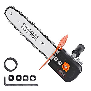 12 Inch Chainsaw Attachment for Angle Grinder, Electric Chain Saw Converter Accessories for Wood Cutting Applicable Angle Grinder 5/8”-11 Thread ABOR M10 M12 M14