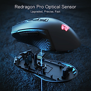Redragon M693 Wireless Gaming Mouse, 8000 DPI Wired/Wireless Gamer Mouse w/ 3-Mode Connection, BT & 2.4G Wireless, 7 Macro Buttons, Reliable Power Capacity for PC/Mac/Laptop