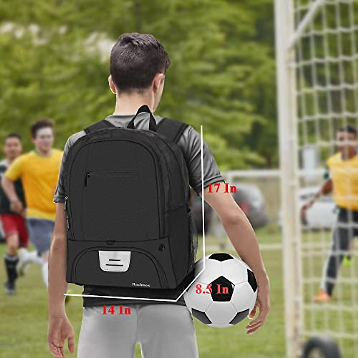 Rudmox Soccer Ball Bag-Backpack for Basketball,Volleyball with Cleat Shoes and Ball Compartment for Sports Team,Trainning