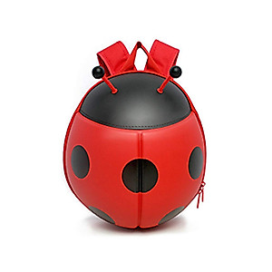 Kids happy Backpack for Unisex Toddler,Ladybug,Child Backpack for Girl and Boy Kindergarten, Red, 10x6.25x11 inches