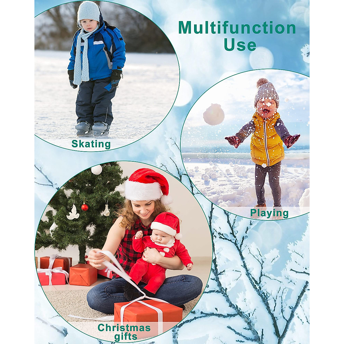 SATINIOR 6 Pieces Winter Boys Hat Dinosaur Warm Mittens Set Pompom Baby Knitted Hat Scarf Gloves Earflap Beanie (Stylish Color)