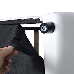 EMKK Lift Up Storage Platform Bed Frame Upholstered Queen Size beds with Upholstered Faux Leather Headboard Wooden Slat Support and Hydraulic Under Bed Storage